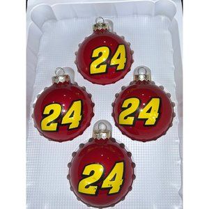 Nascar | Holiday | 4 Vintage Nascar Red Yellow Christmas Tree Balls ...